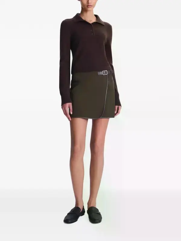 Simkhai Asymmetric Buckled Mini Skirt