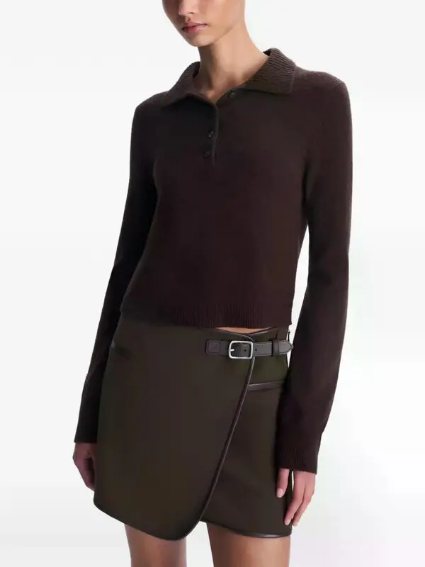 Simkhai Asymmetric Buckled Mini Skirt
