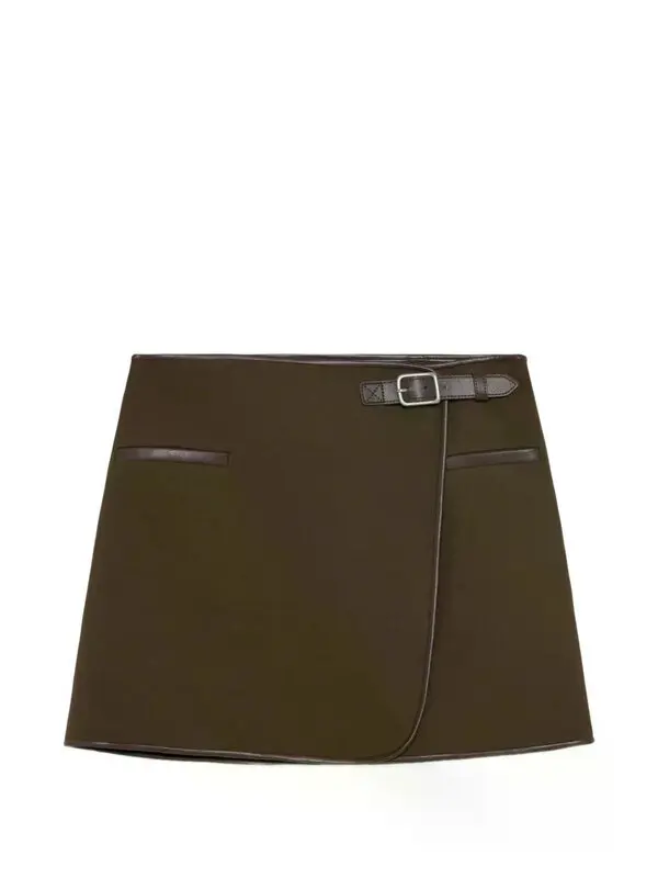 Simkhai Asymmetric Buckled Mini Skirt - Green