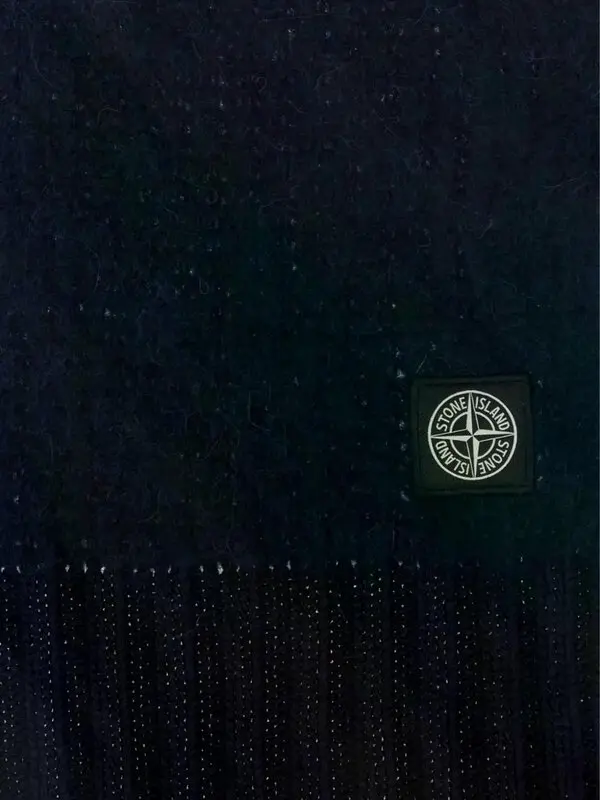 Stone Island Ribbed-knit Logo-patch Scarf