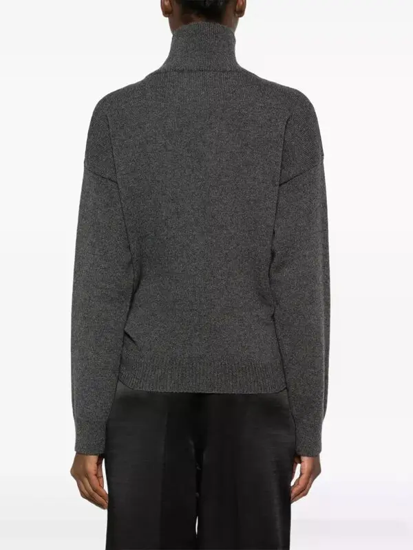 RÓHE Sculptural Wrap-detail Turtleneck Sweater - Grey