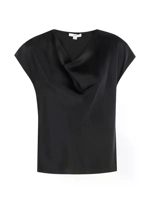 Vince Cowl-neck Silk Blouse - Black