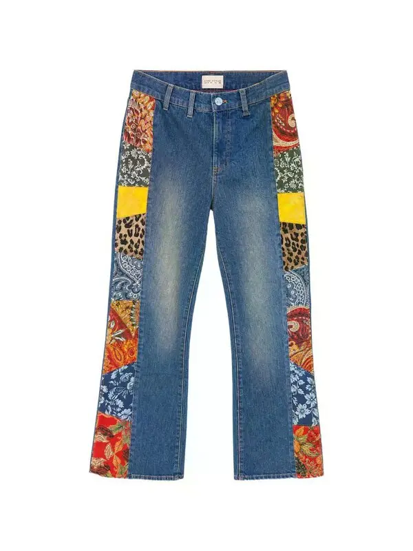 Alice + Olivia Patchwork-panel Flared Jeans