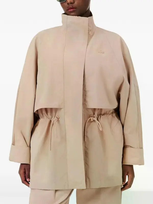 Lacoste Drawstring-waist High-neck Parka Coat