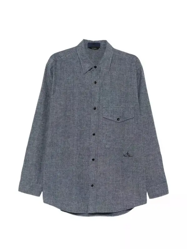 Stone Island Logo-embroidered Chest-pocket Shirt
