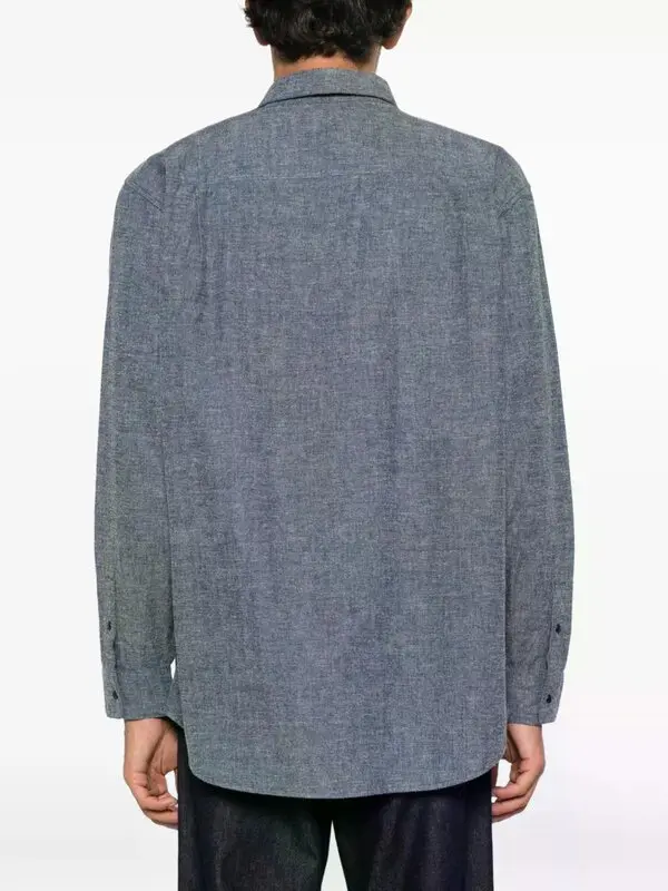 Stone Island Logo-embroidered Chest-pocket Shirt