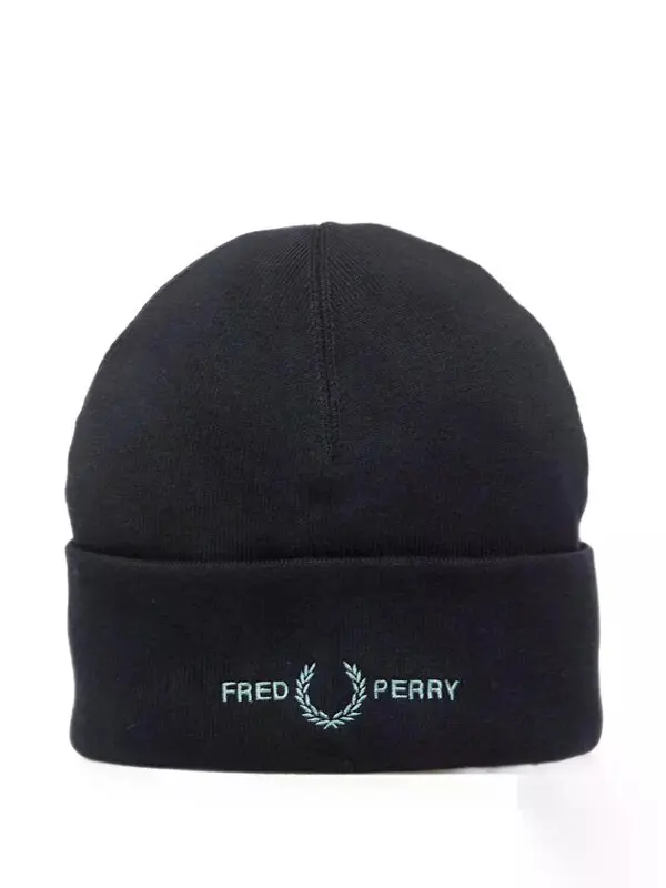 Fred Perry Logo-embroidered Turn-up Beanie Hat