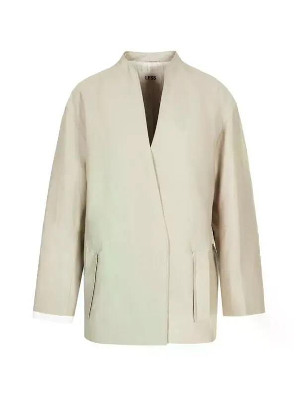 LESS Paneled-sleeve Stand-collar Jacket