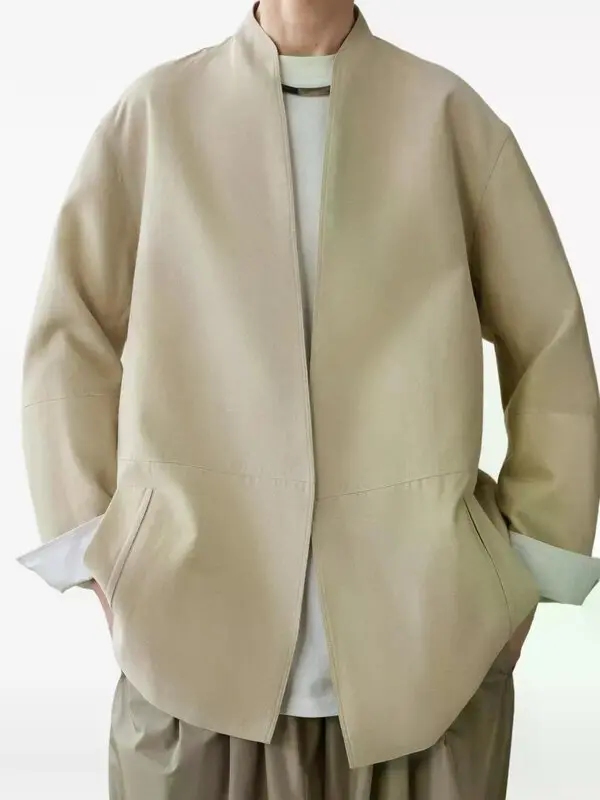 LESS Paneled-sleeve Stand-collar Jacket