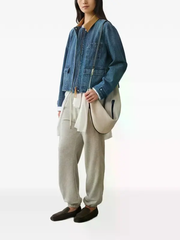 LESS Contrast-collar Relaxed-fit Denim Jacket