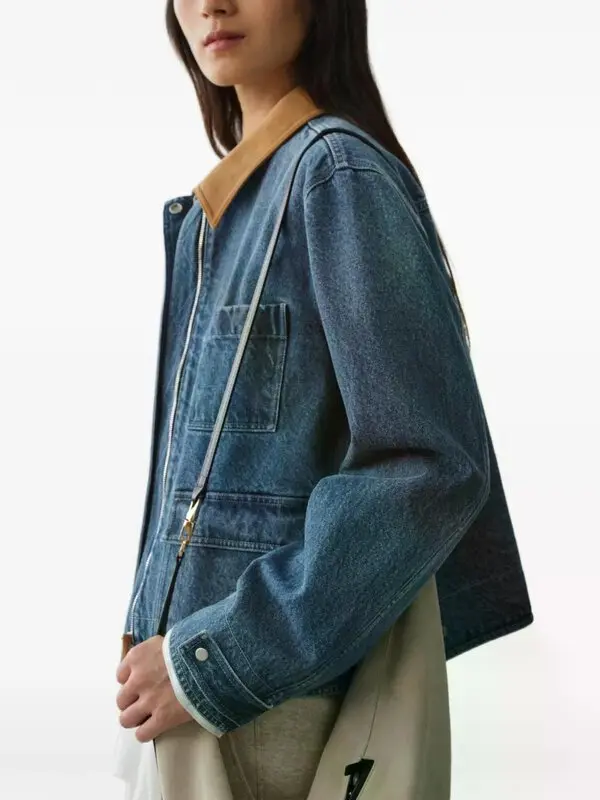 LESS Contrast-collar Relaxed-fit Denim Jacket