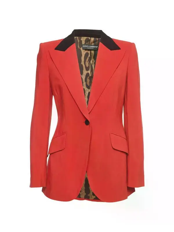 Dolce & Gabbana Velvet Collar Tailored Blazer - Red