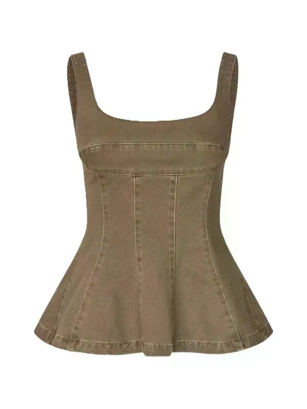Stine Goya Peplum Denim Top