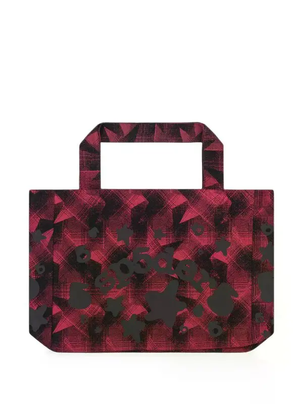 SP5DER Star-plaid Tote Bag - Red
