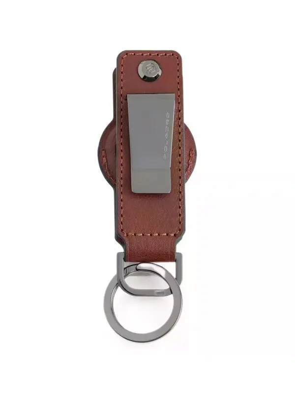 PIQUADRO Airtag Holder Leather Keychain