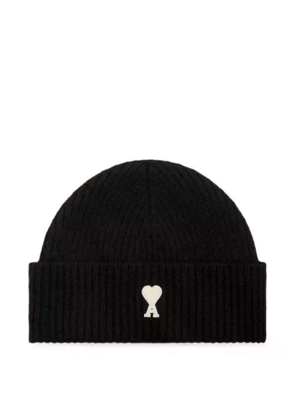 AMI Paris Wool Beanie With De Coeur
