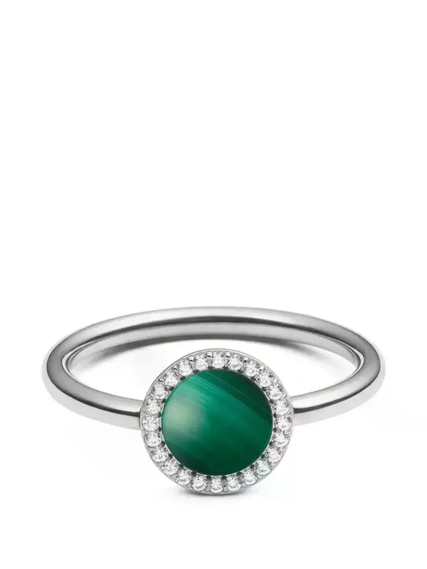 DANIEL WELLINGTON Audrey Malachite Crystal-embellished Ring - Silver