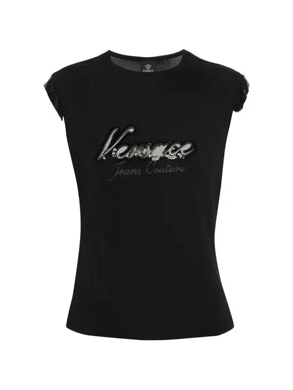 Versace Logo-embroidered Top