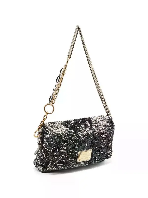 Dolce & Gabbana Miss Charles Sequin Shoulder Bag - Black