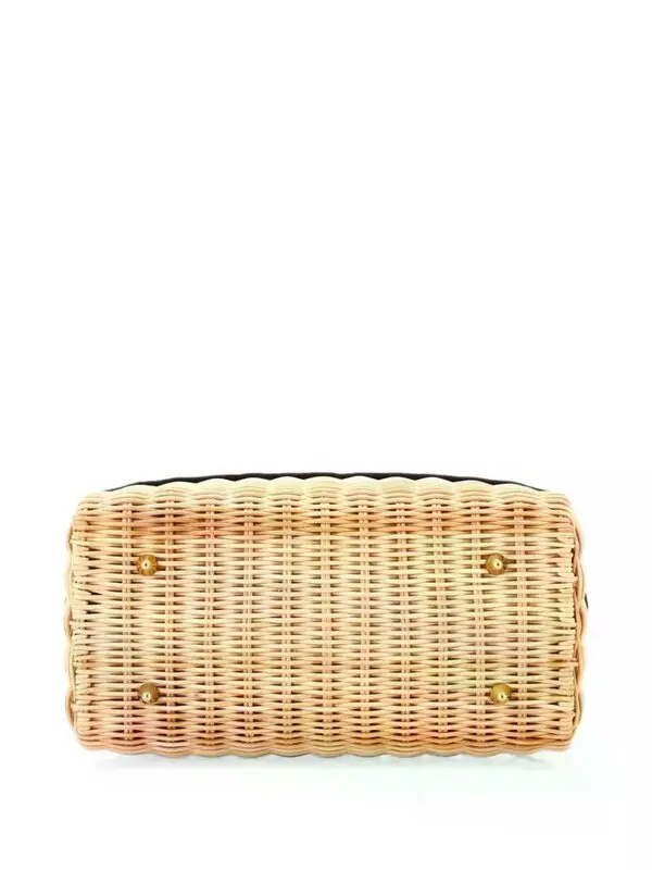 Dior Lady Bag Wicker And Oblique Canvas Medium Tote Bag