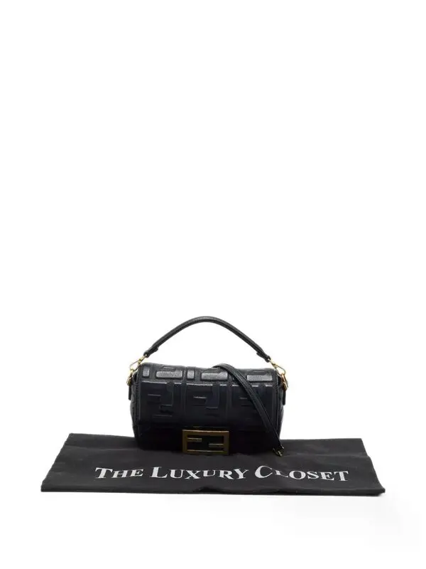 Fendi Mini 2020 Baguette Zucca Embossed Shoulder Bag