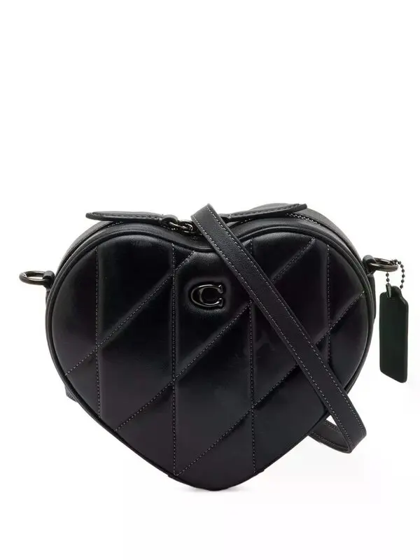 COACH Heart Quilted Shoulder Bag - Black