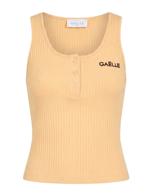 GAELLE PARIS Tank Top Apricot Size Cotton, Elastane