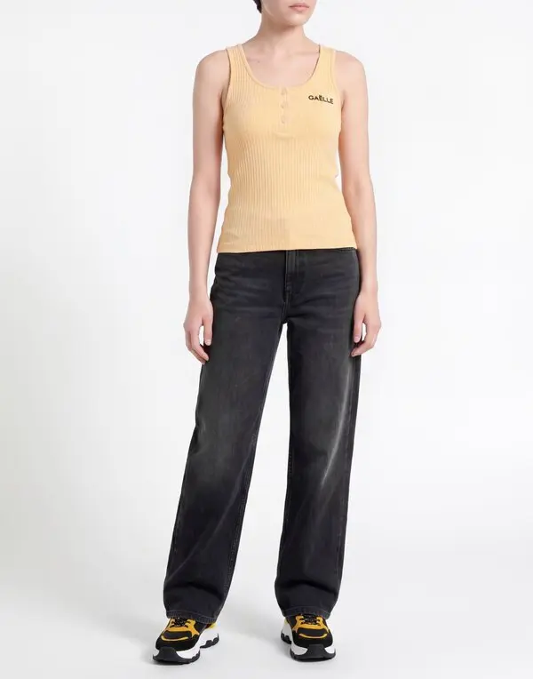GAELLE PARIS Tank Top Apricot Size Cotton, Elastane