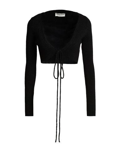 Chiara Boni La Petite Robe Wrap Cardigans Size Viscose, Polyester, Metallic Polyester, Polyamide - Black