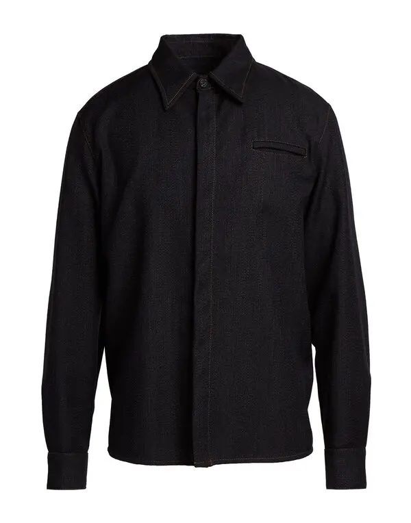 Emporio Armani Shirt Midnight Size Virgin Wool, Polyester