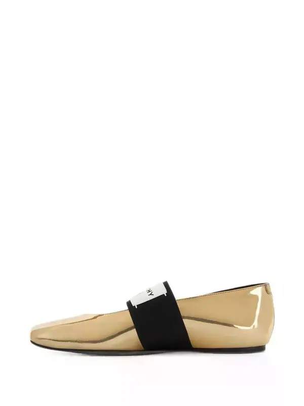Givenchy Sliced Square Ballerinas In Mirror Effect Leather