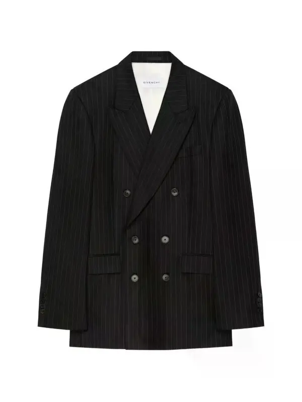 Givenchy Double Breasted Fitted Jacket In Striped Wool