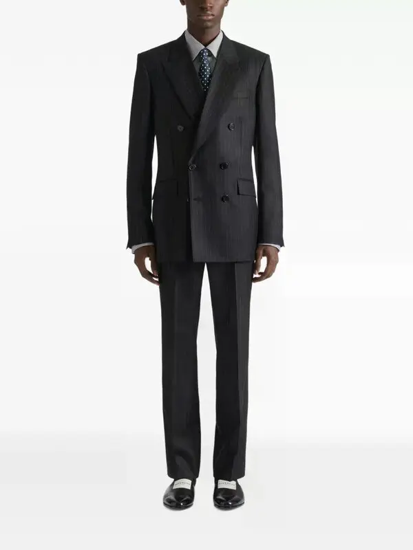 Givenchy Double Breasted Fitted Jacket In Striped Wool