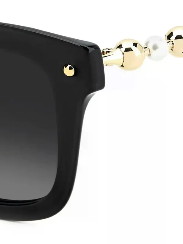 Carolina Herrera Faux-pearl-embellished Squared-frame Sunglasses