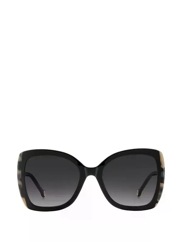 Carolina Herrera Tortoiseshell-effect Squared-frame Sunglasses - Black