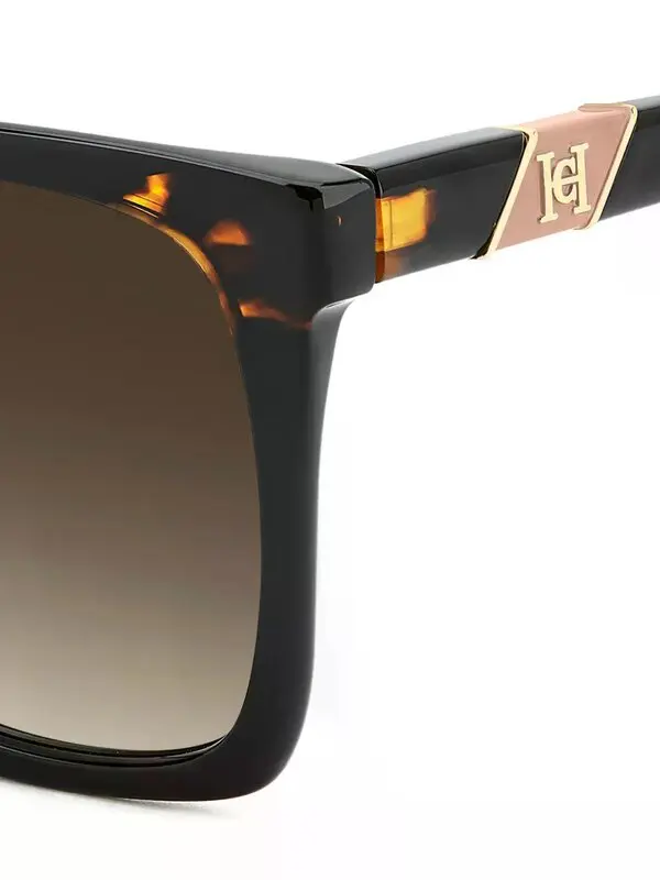 Carolina Herrera Tortoiseshell-effect Squared-frame Sunglasses