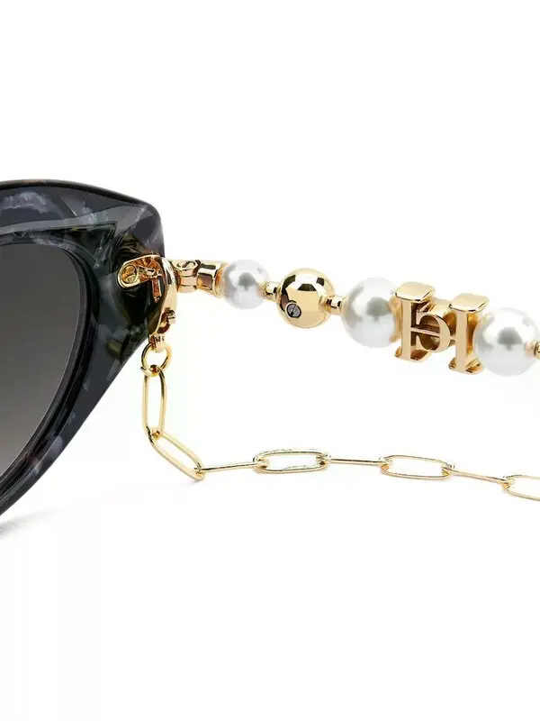 Carolina Herrera Faux-pearl-embellished Cat-eye Sunglasses