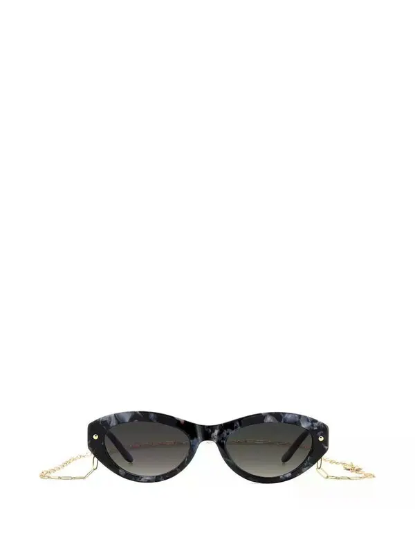 Carolina Herrera Faux-pearl-embellished Cat-eye Sunglasses - Black