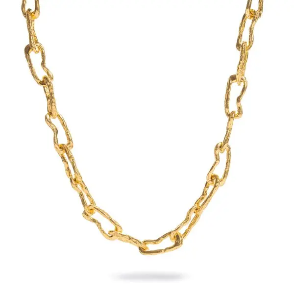 EBRU JEWELRY Molten Statement Link Necklace - Gold