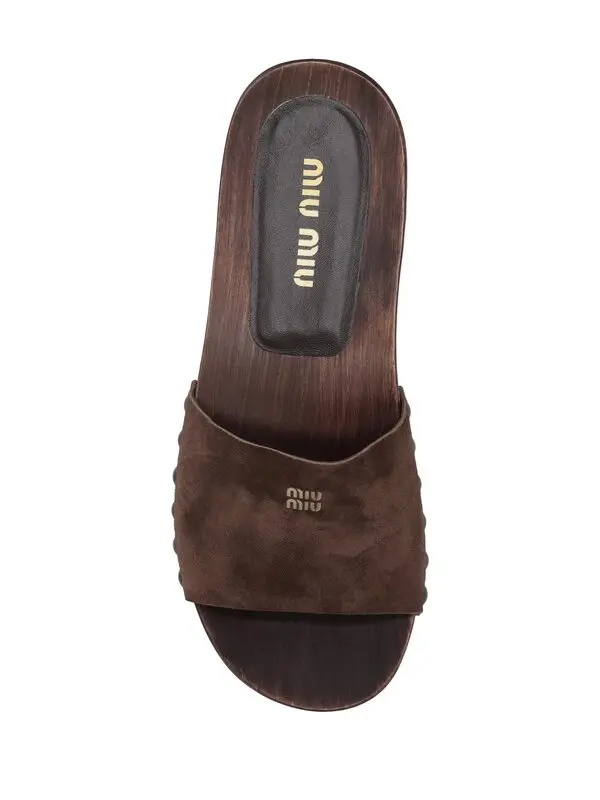 Miu Miu Zoccoli Scamosciato Delave