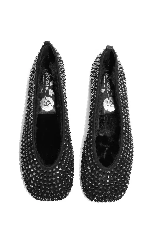 LA ROSE Ballerina Shoes Crystal Embellished