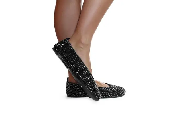 LA ROSE Ballerina Shoes Crystal Embellished
