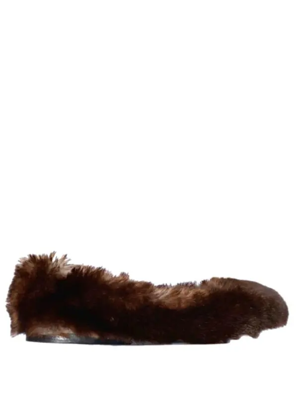 LA ROSE Furry Ballerina Shoes