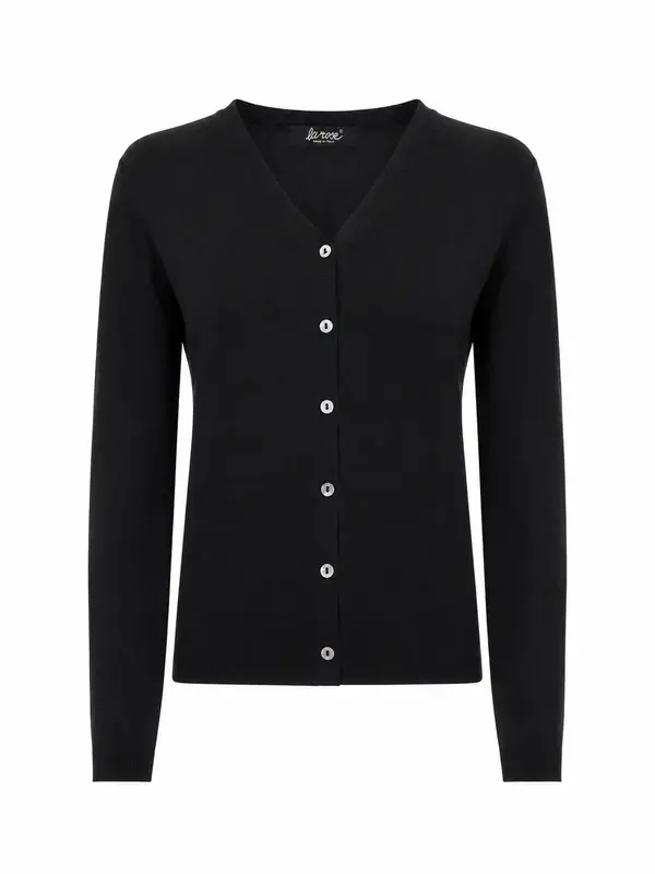 LA ROSE Cardigan Knit Black - Nero