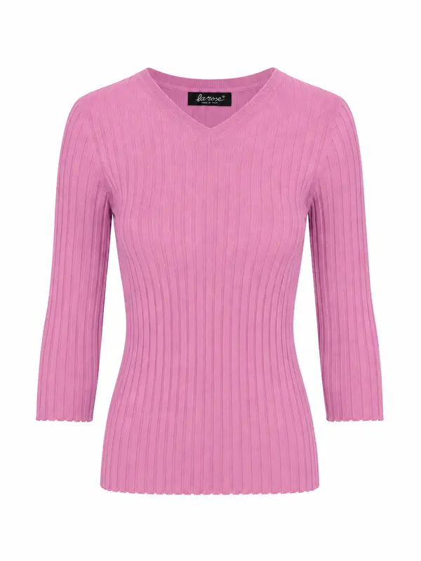 LA ROSE Collo A V Cashmere+seta