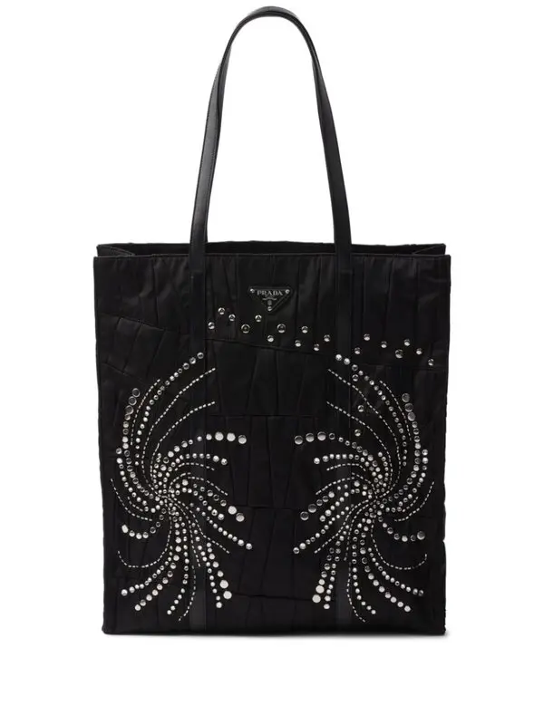 Prada Large Re Nylon Tote Bag - Nero