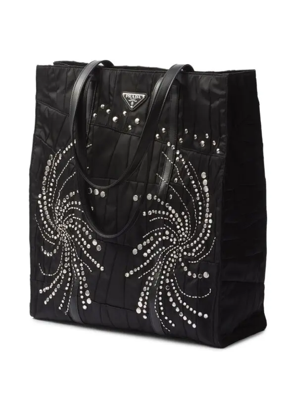 Prada Large Re Nylon Tote Bag - Nero
