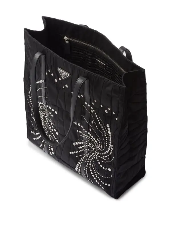 Prada Large Re Nylon Tote Bag - Nero