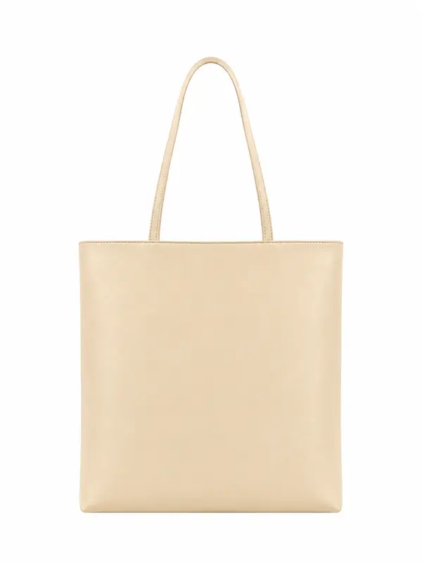 LA ROSE Leather Tote Bag - Ivory