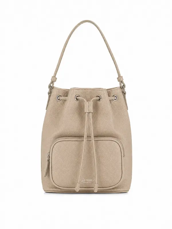 LA ROSE Borsa Sacchetto Grande Scuro - Beige